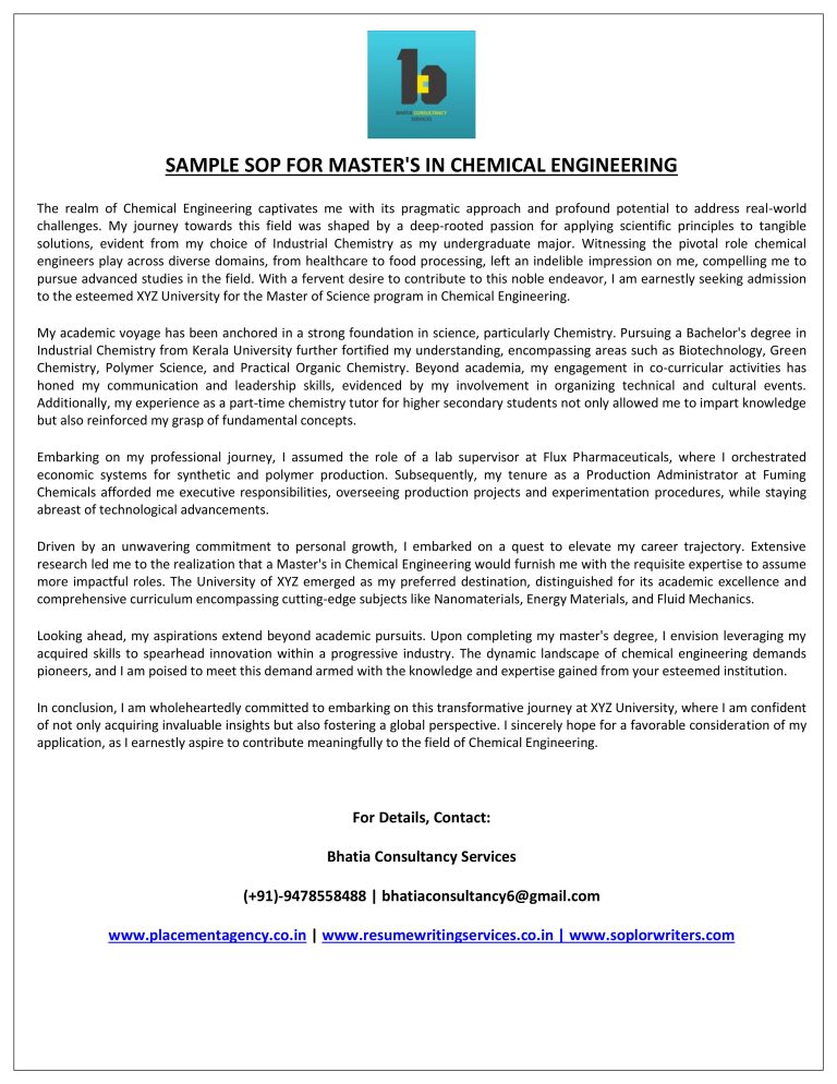 SOP for Chemical Engineering