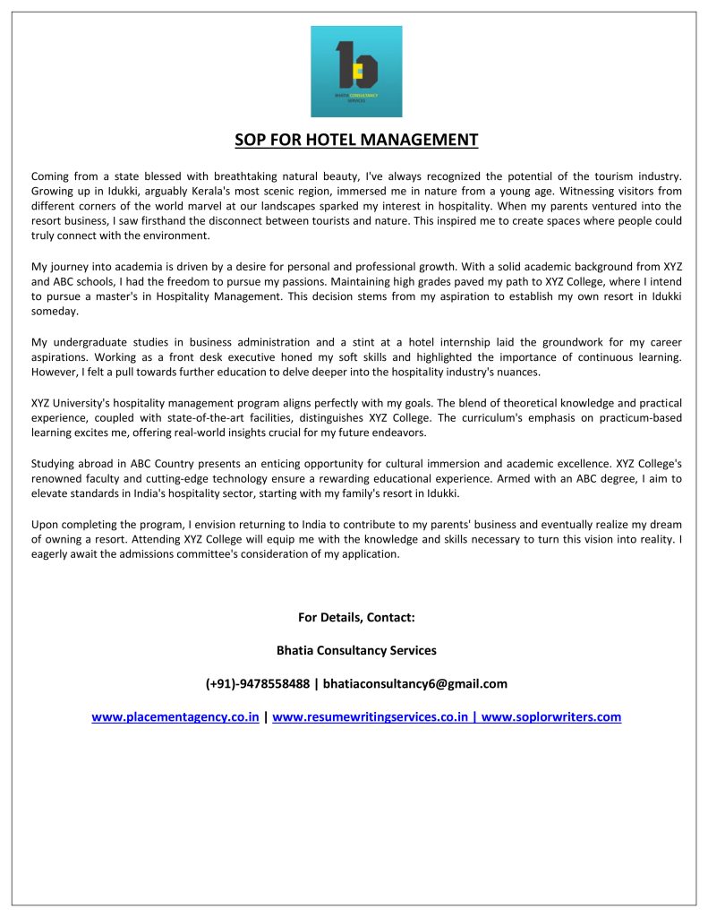 SOP For Masters In Australia