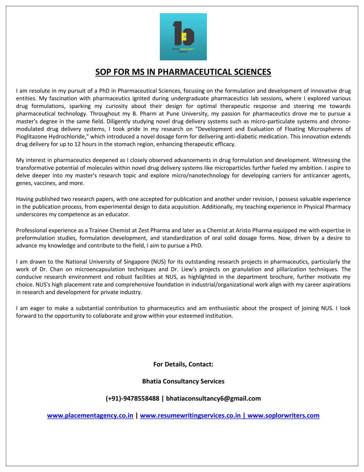 SOP for Pharmaceutical Sciences