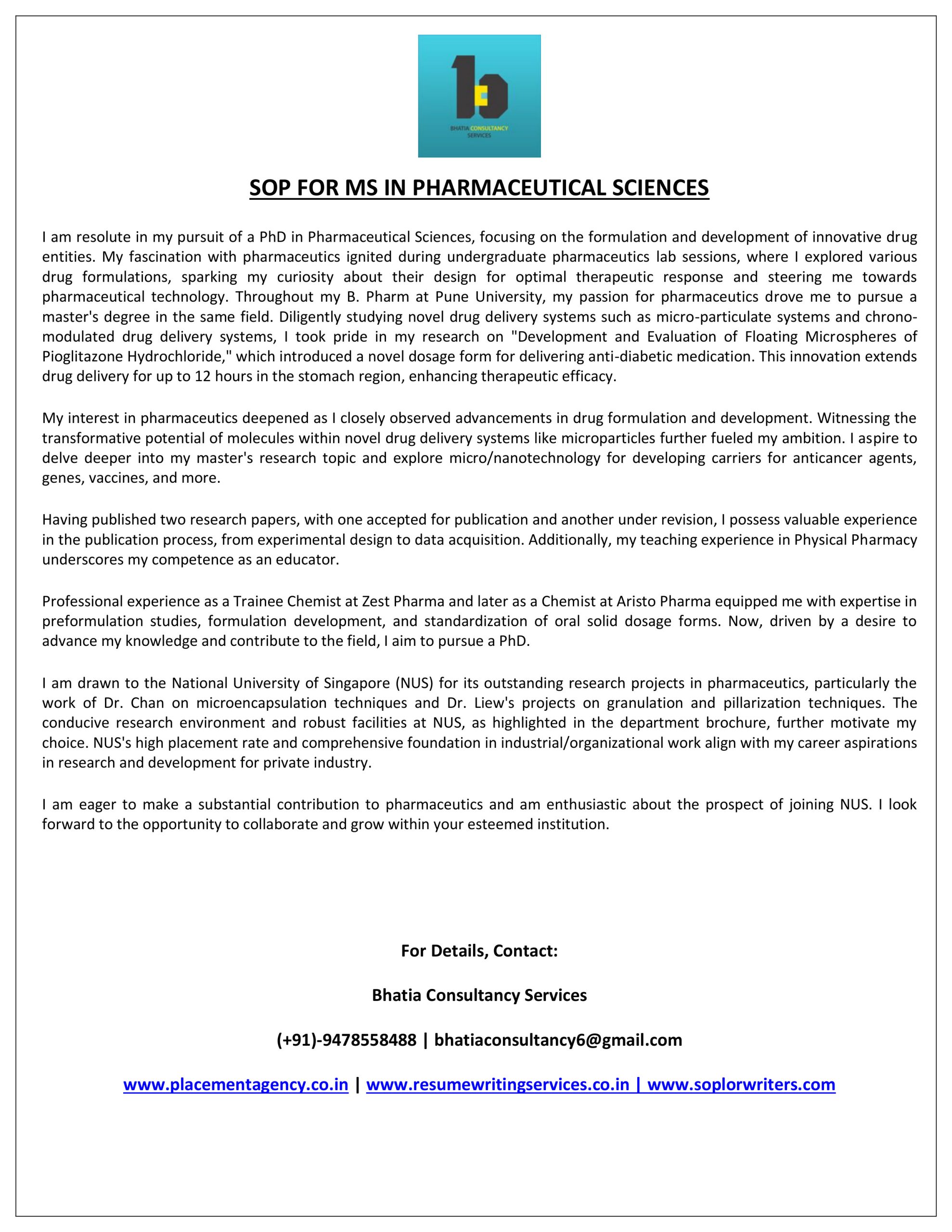 SOP for Pharmaceutical Sciences