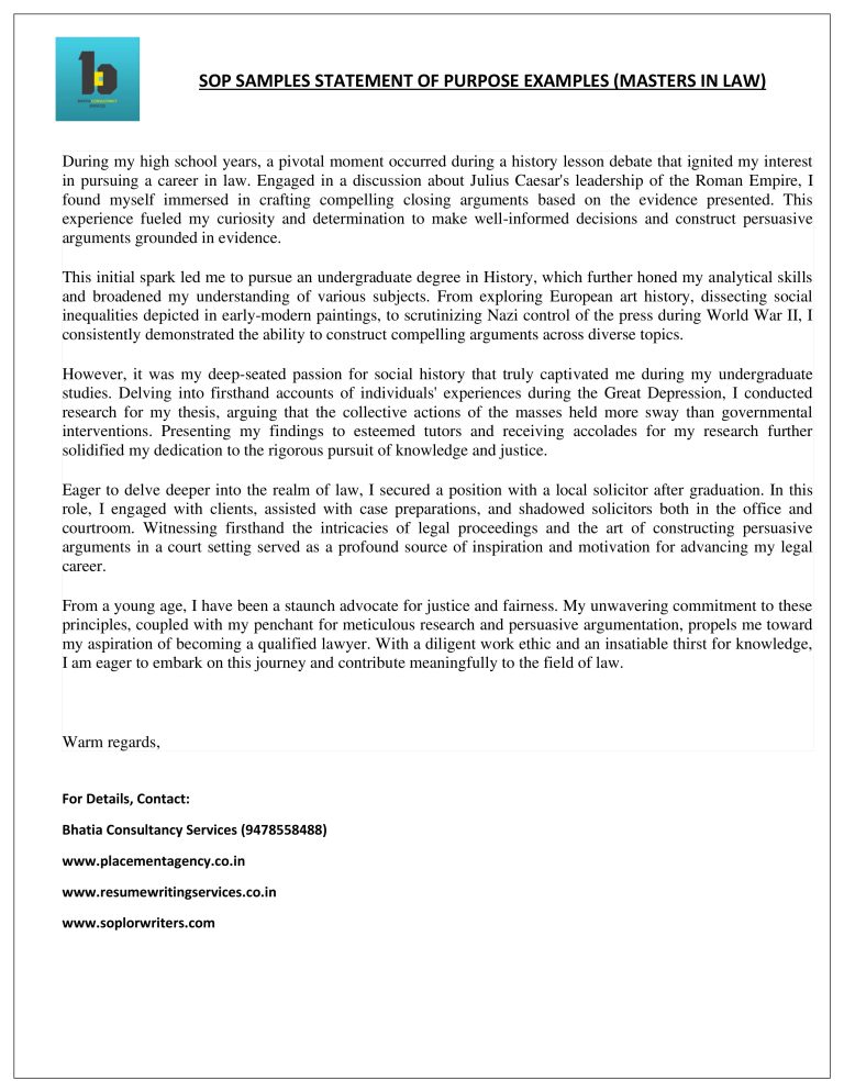 SOP Samples Statement Of Purpose Examples